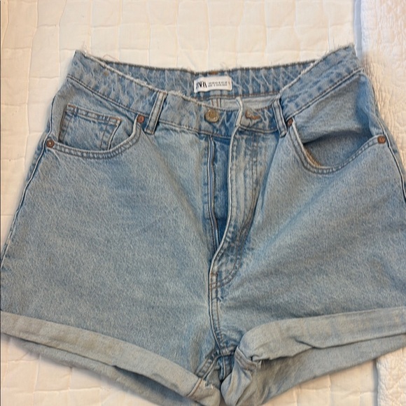 Zara | Shorts | Zara Blue Jean Shorts Highwaisted Vintage Style | Poshmark
